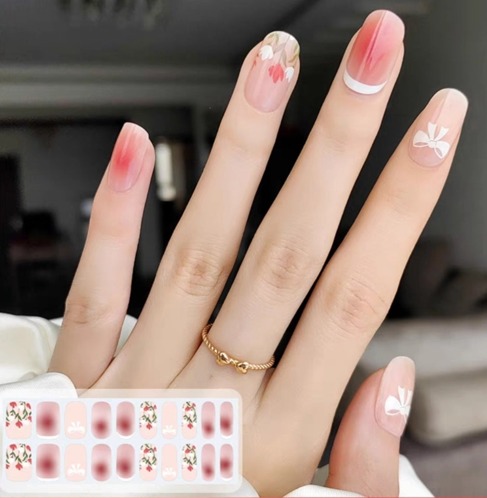 A Little Tease - Floral Gel Nails – The Real Gel Nails