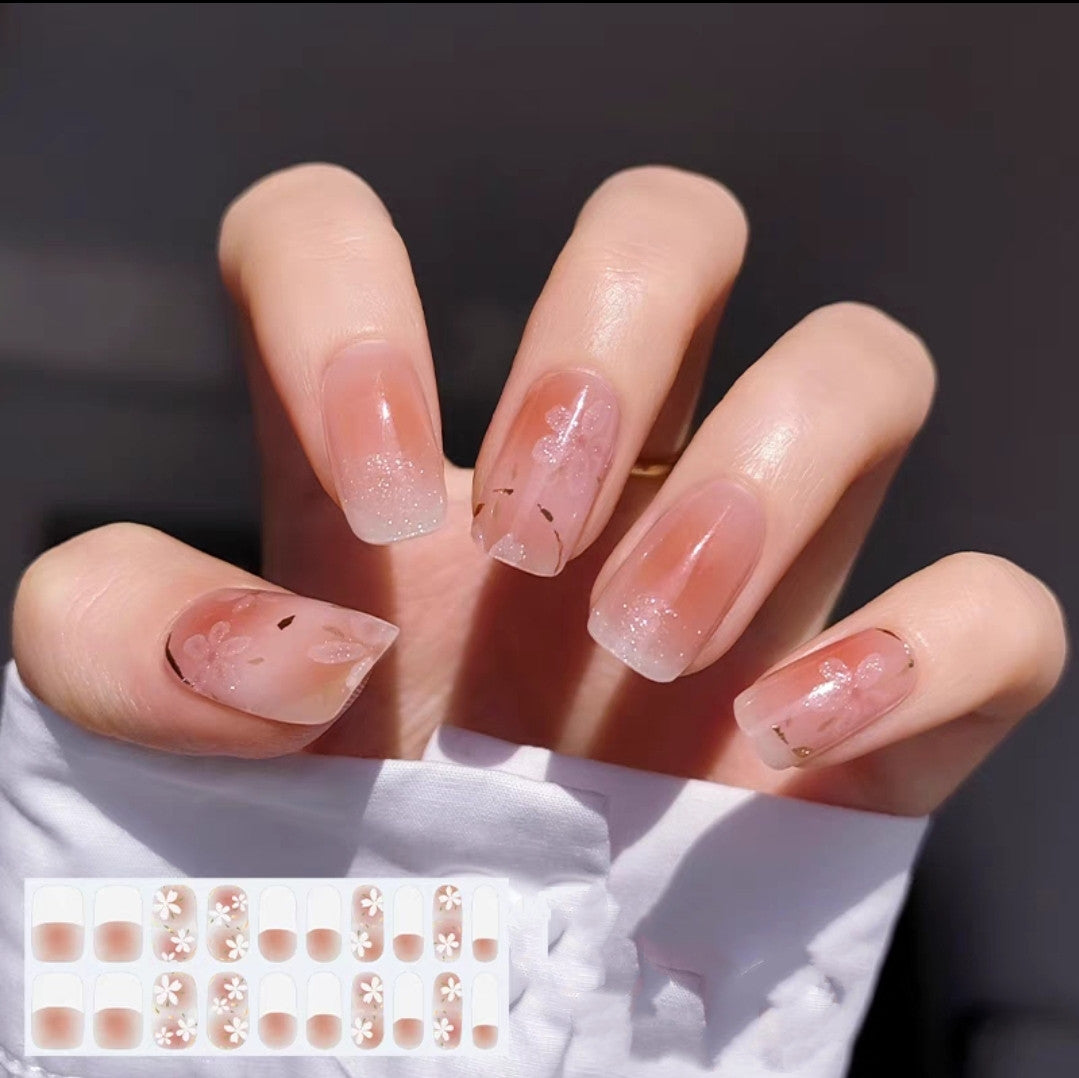 A Little Tease - Floral Gel Nails – The Real Gel Nails